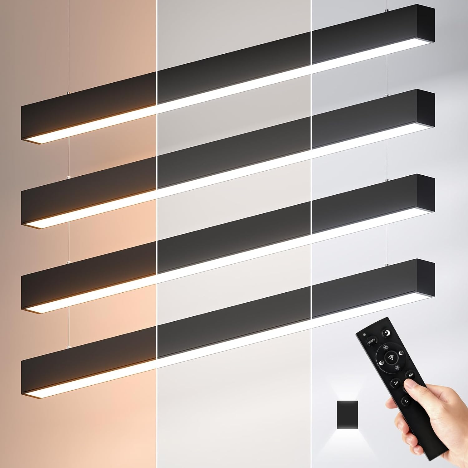 4FT LED Linear Lights with Remote 60W Up and 12W Down Light, 3000-5000K ...