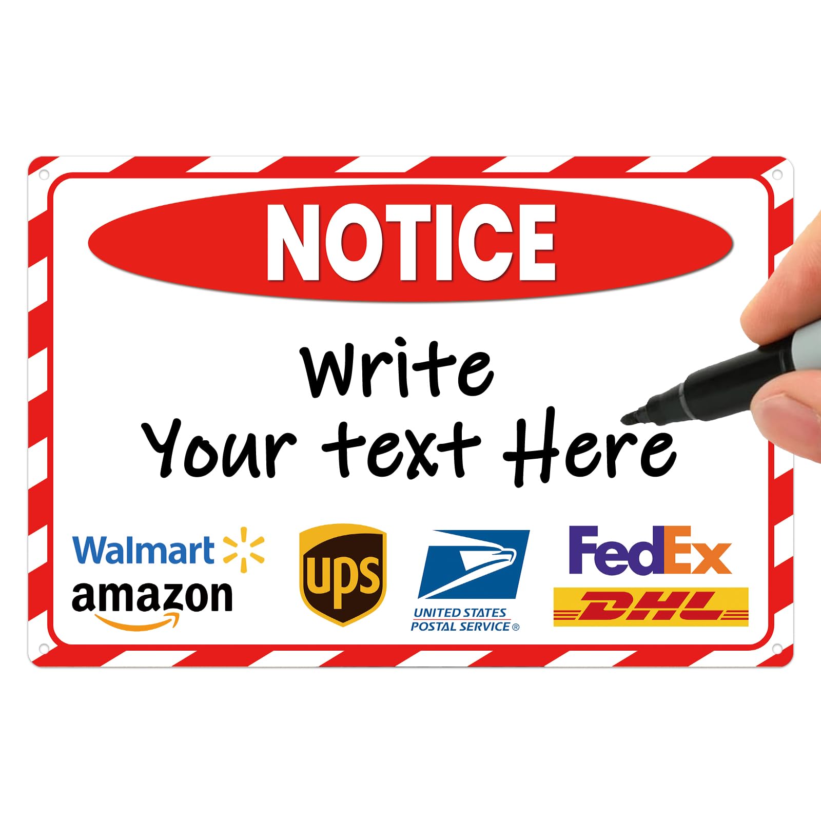 Amazon.com: ALKB Notice Package Delivery DIY Sign - 8x12 Inch Add Your ...