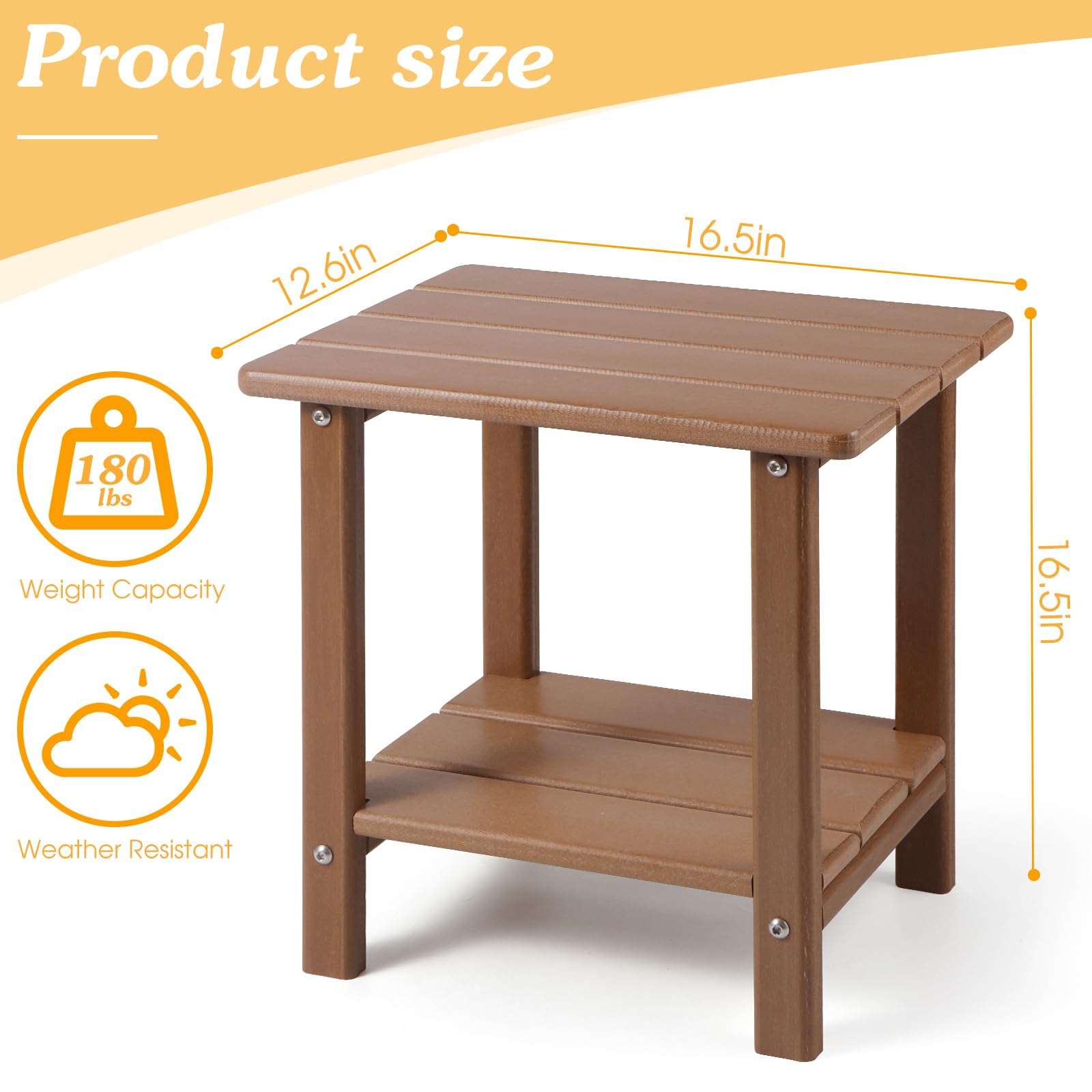 Snapklik.com : Adirondack Outdoor Side Table, 2-Tier Sturdy Patio End ...