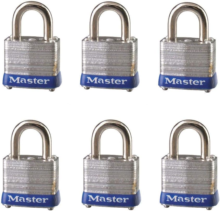 Master Lock, 5KA A383 Padlock Keyed Alike Laminated Steel (6 Pack ...