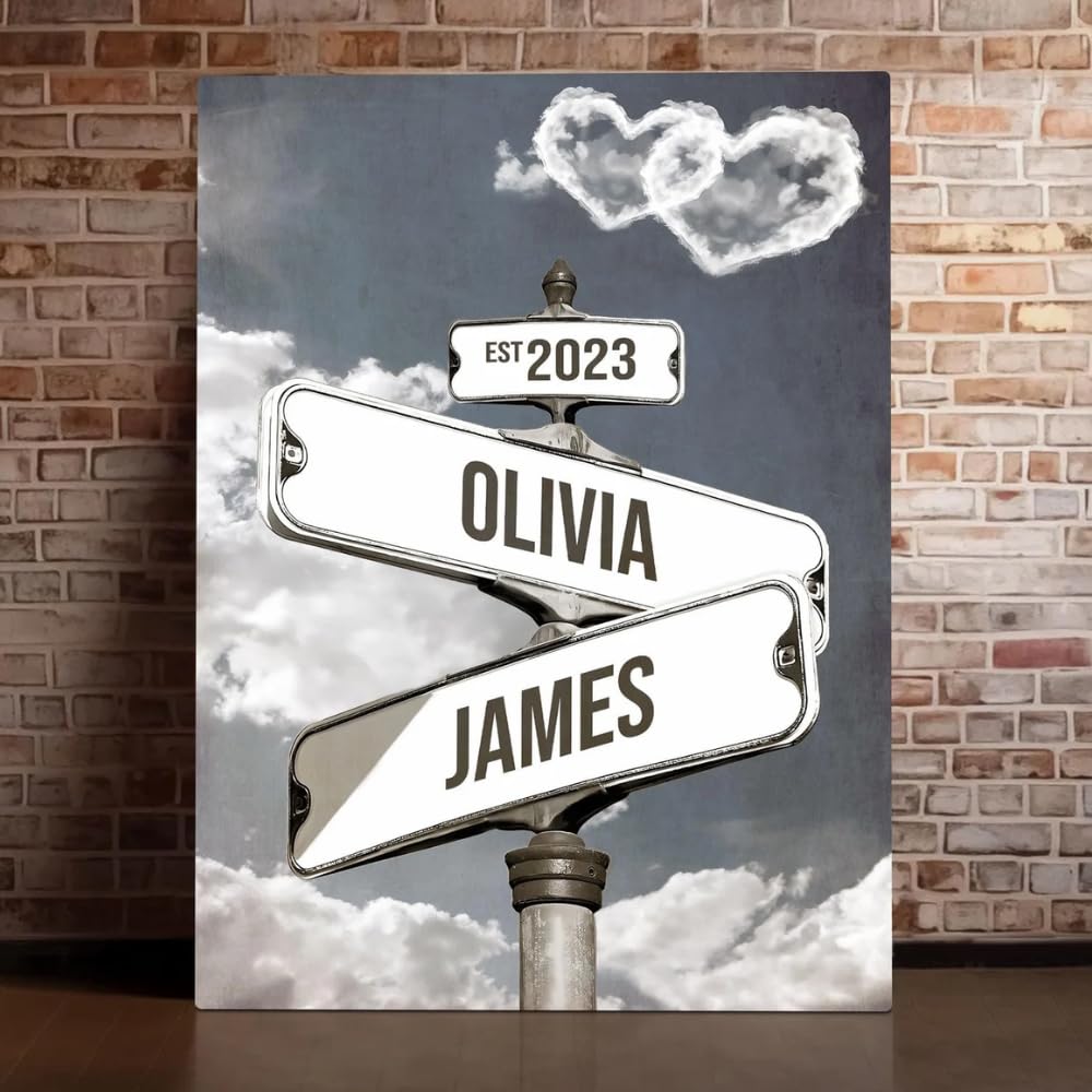 Amazon.com: Personalized Crossroads Street Sign For Couples ...