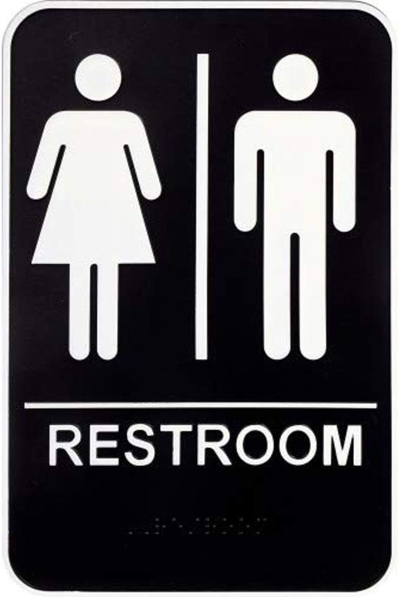 Amazon.com: Hillman 844149 Unisex Restroom Sign with Braille 6" x 9 ...