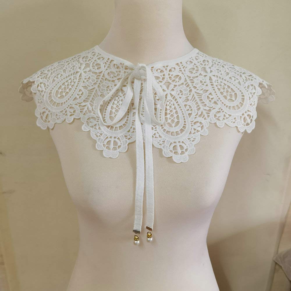 Amazon.com: Embroidered Floral Lace Neckline Neck Collar Trim Clothes ...