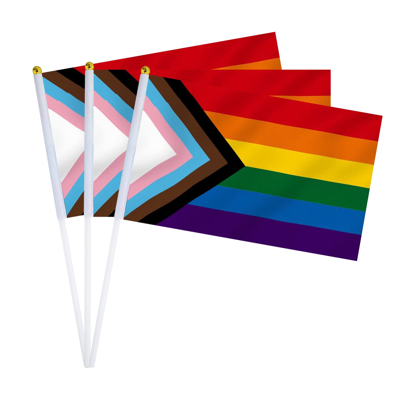 Amazon.com : mflagperft Progress Rainbow Pride Flag Decorations Hand ...
