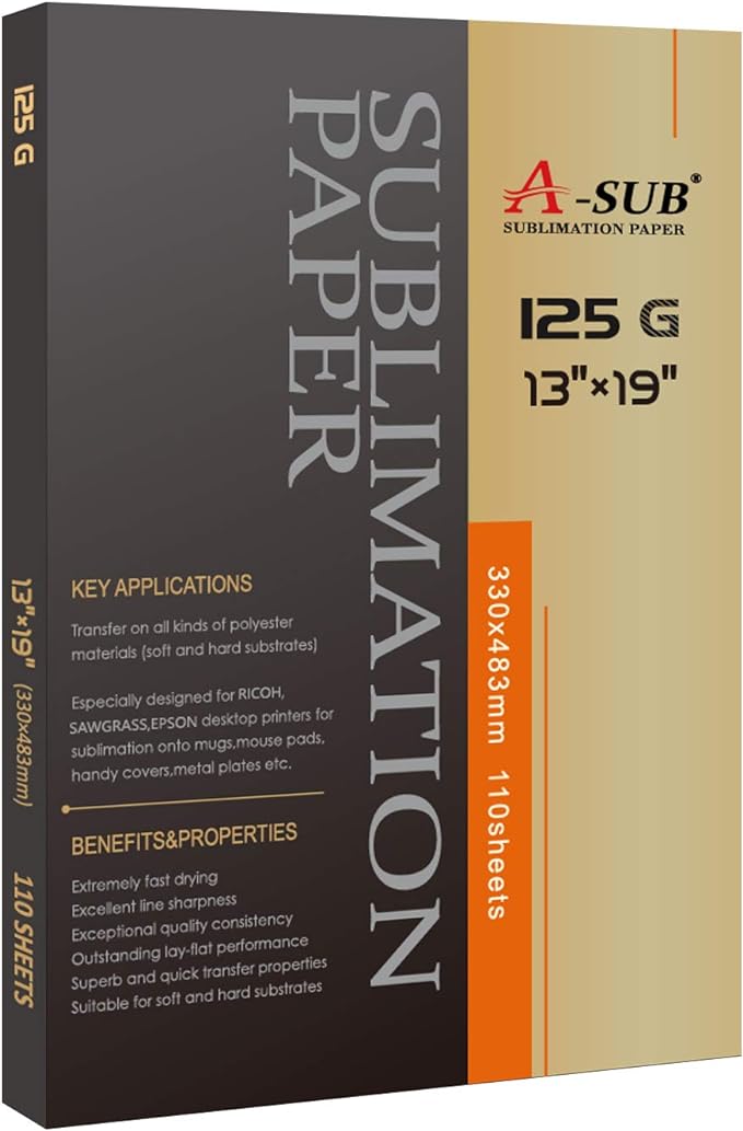 A-SUB Sublimation Paper 13X19 Inch 110 Sheets ONLY Compatible with ...