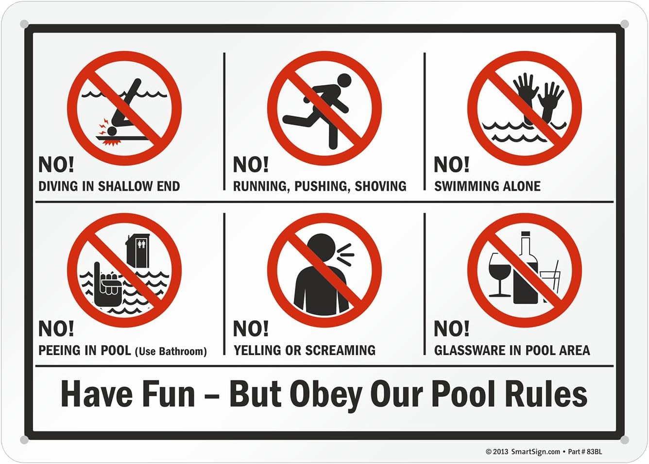 Amazon.com: SmartSign 10 x 14 inch “Have Fun But Obey Our Pool Rules ...