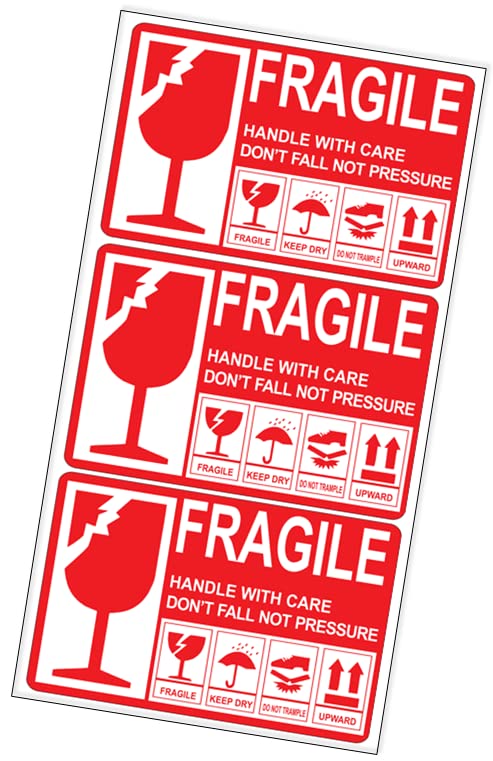 Fragile Sticker Labels, Large Size 130x95 mm, Self Adhesive Labels (500 ...