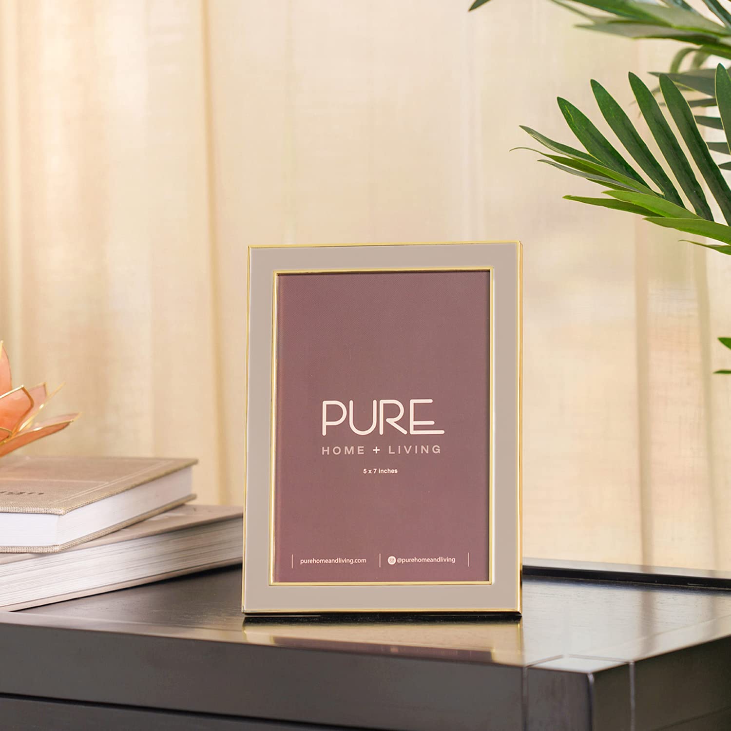 Pure Home And Living Large Gold Plated Beige Photo Frame 13x18cms ...