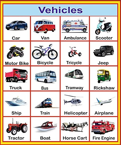 Buy SDS Learning Vehicles Chart for Kids (Reading & Writing) Online at ...