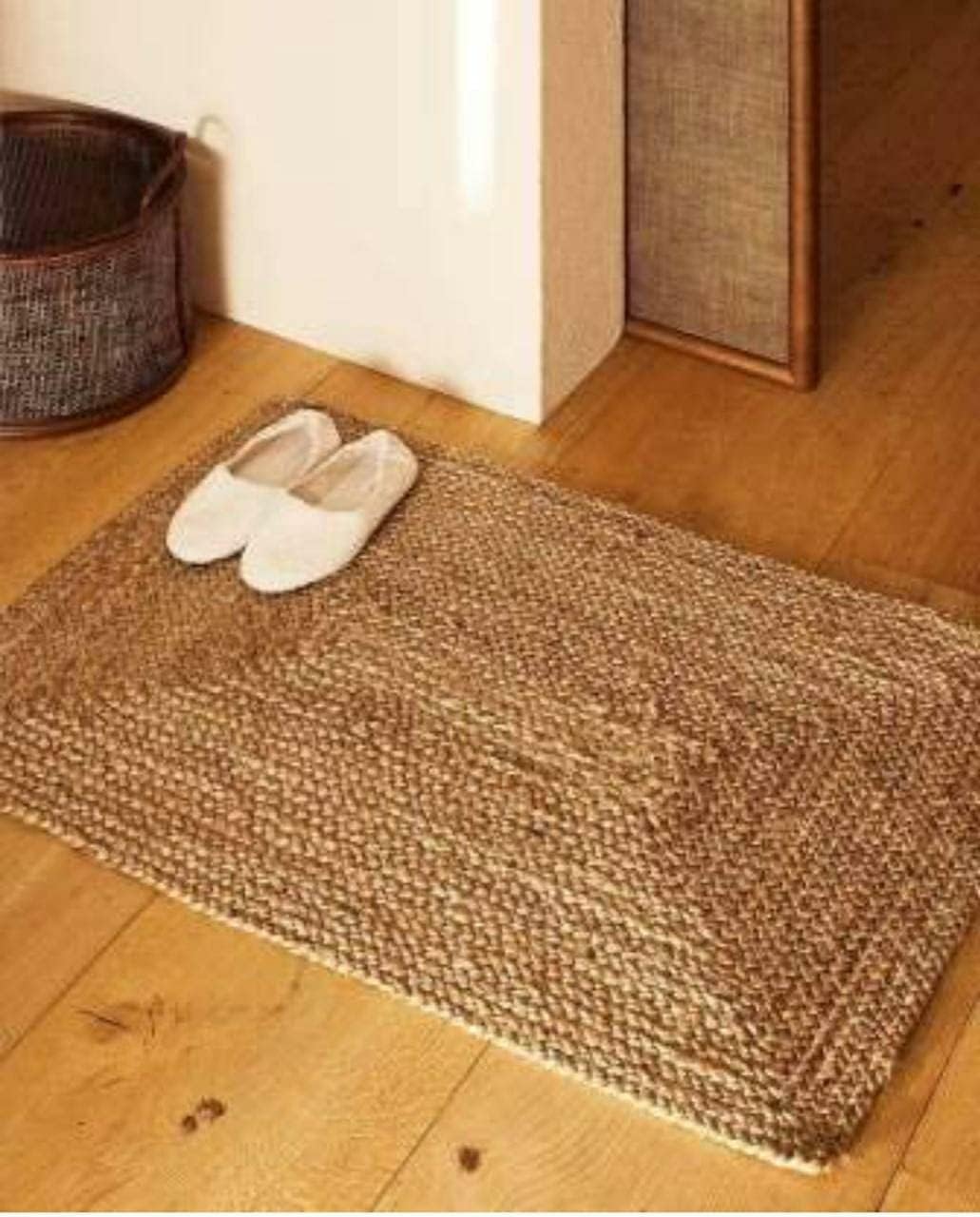 Amazon.com: INDIAN ARTISTIC Jute Cotton Rag Rug 2X3 ft | Hand Woven Rug ...