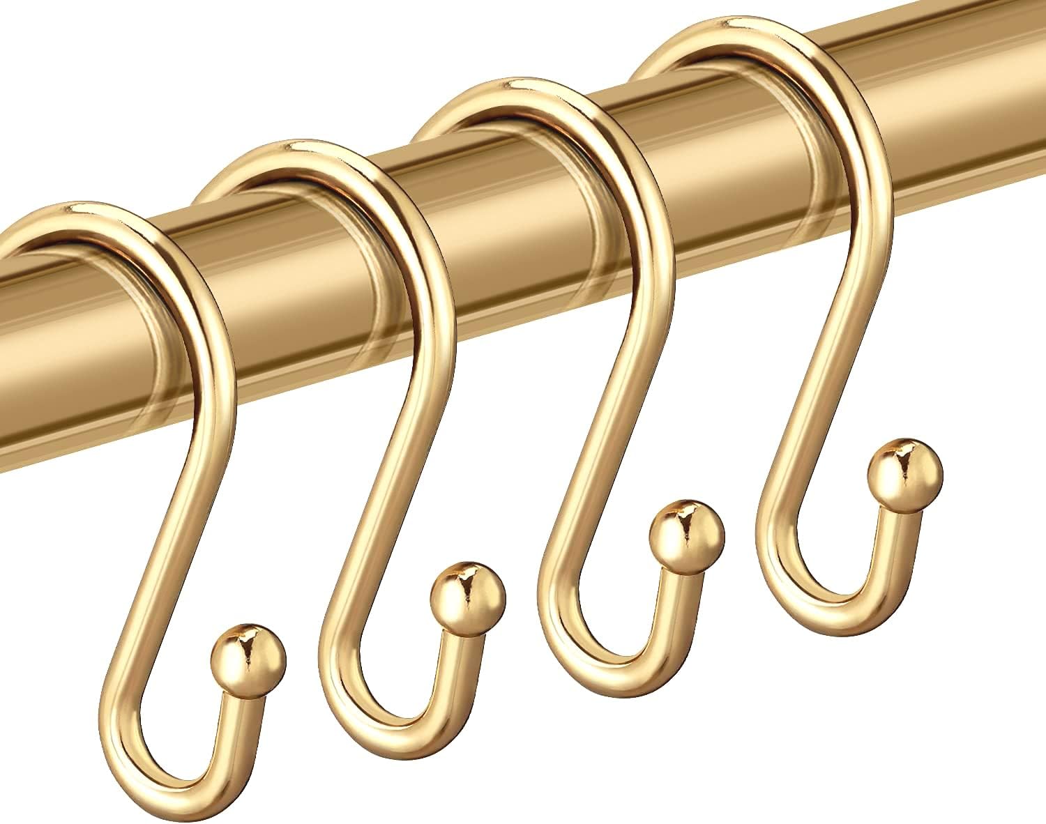 Amazon.com: EleCharm Shower Curtain Hooks, Set of 12 Rust Proof S ...