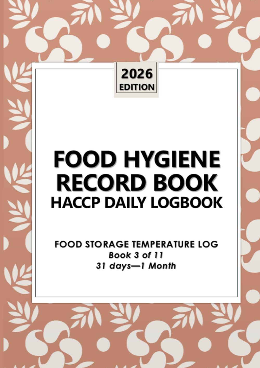 Food Hygiene Record Book : Food Storage Temperature Log: HACCP DAILY ...