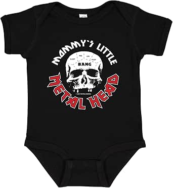 Amazon.com: 2Bhip Metal Babies Mommy's Little Metalhead Infant Bodysuit ...