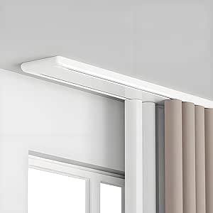 Silent Double Row Curtain Track Ceiling Mounting, Aluminum Heavy-Duty ...