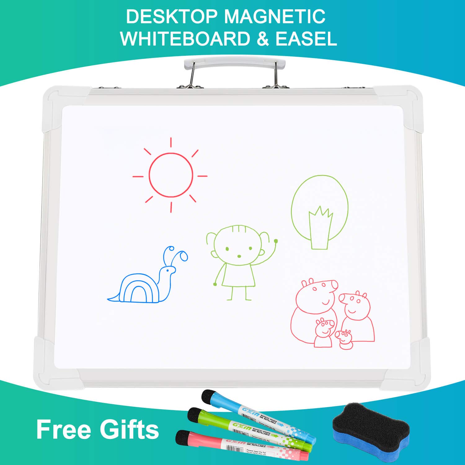 Small Dry Erase White Board - 12" x 16" Double Sided Desktop Whiteboard ...