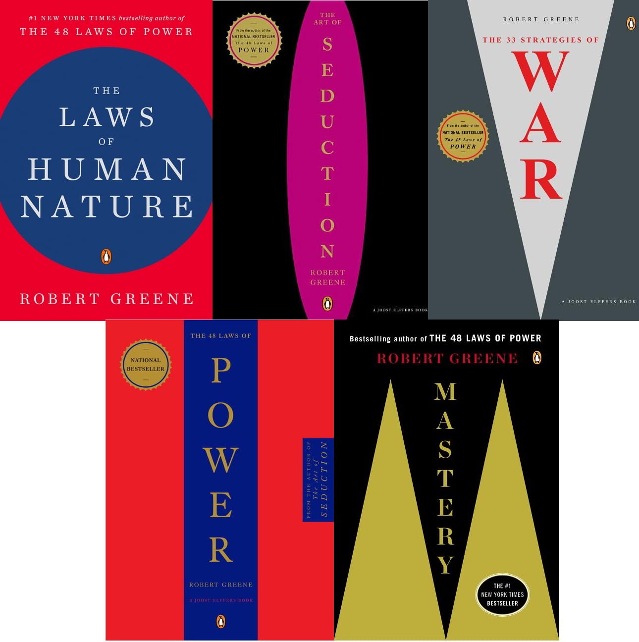Robert Greene 5 Books Collection Set (The 33 Strategies Of War, Mastery ...