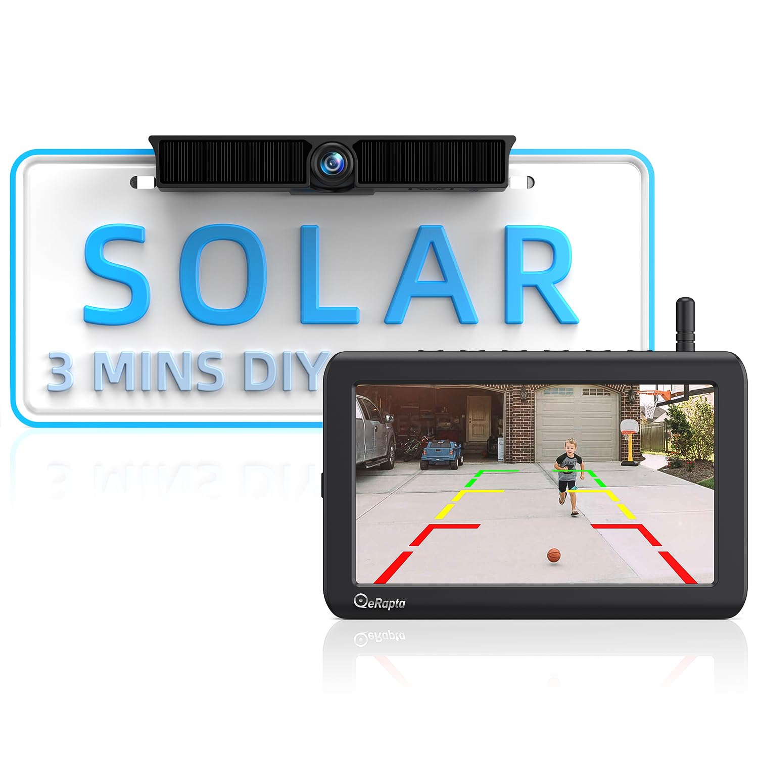 Amazon.com: eRapta Magnetic Solar Wireless Backup Camera 7” Portable ...