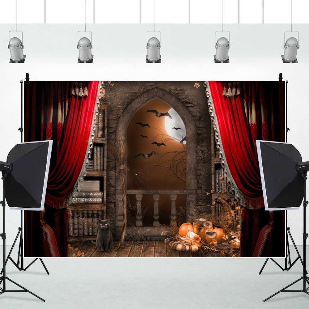 Vinyl Photo Booth Props Leowefowa 10x8ft Halloween Backdrop - Scary ...