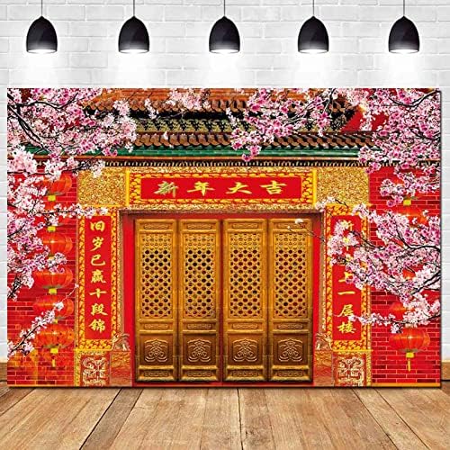 Amazon.com : Chinese Spring Festival Photography Backdrop New Year Red ...