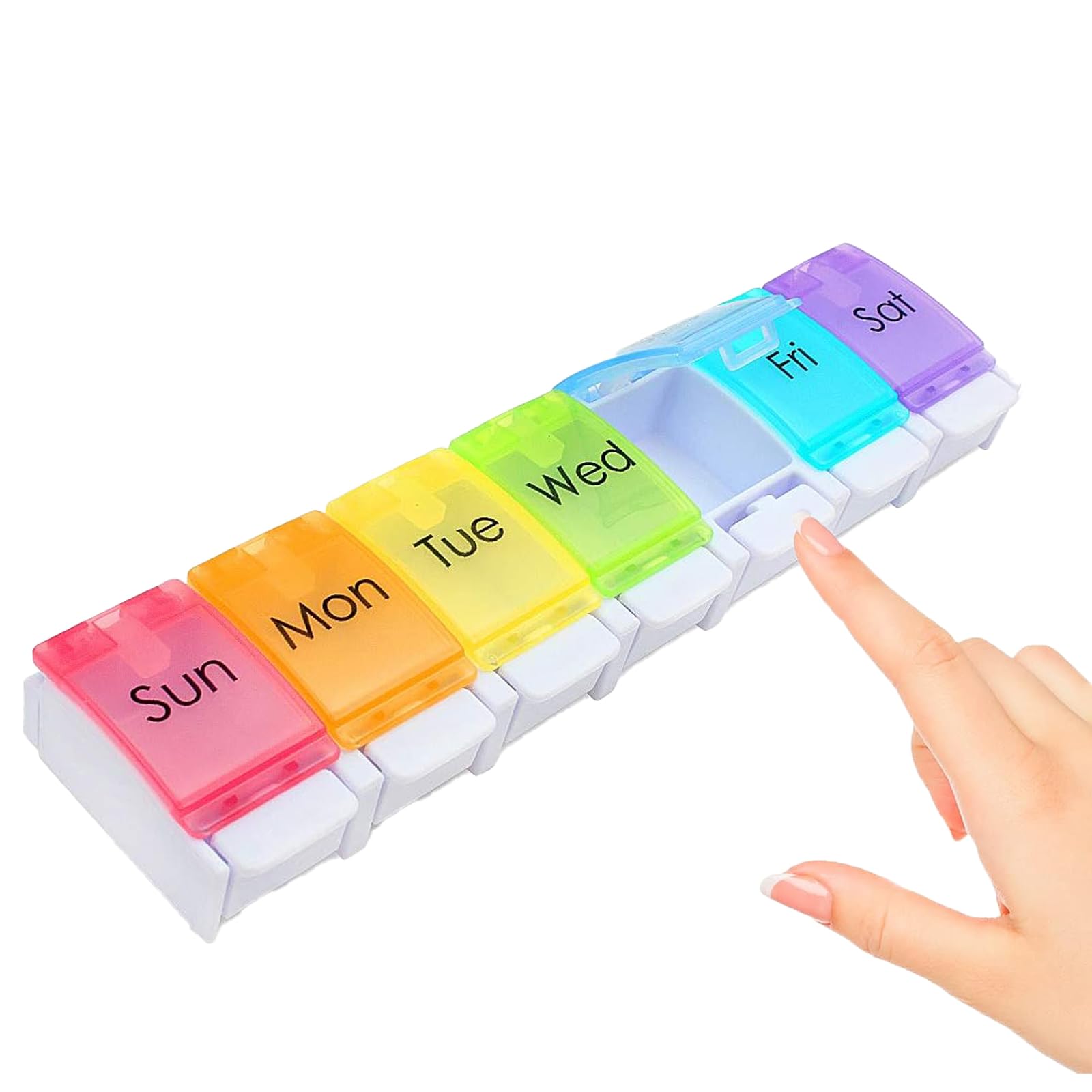 Amazon.com: Senshuomy Push Button (7-Day) Pill Case, Medicine Planner ...