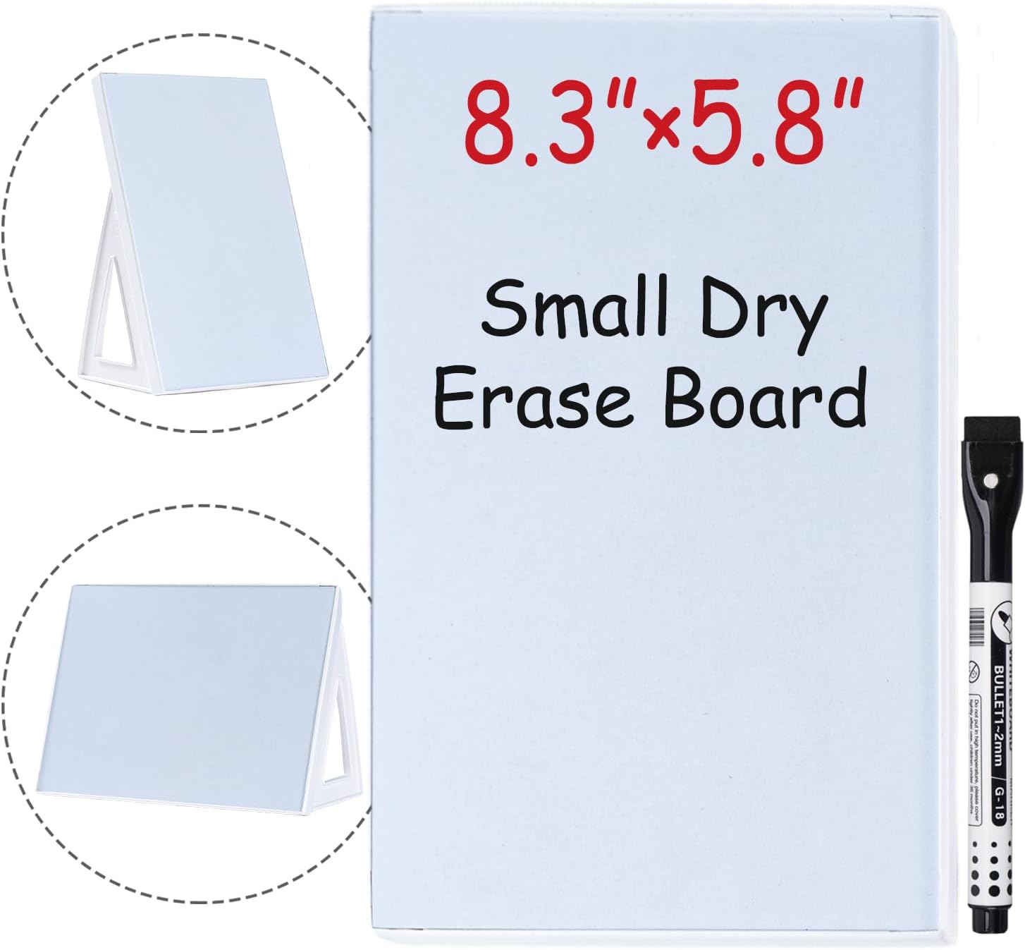 Amazon.com : Dry Erase Board White Board, 8.3'' x 5.8'', Small Stand-Up ...