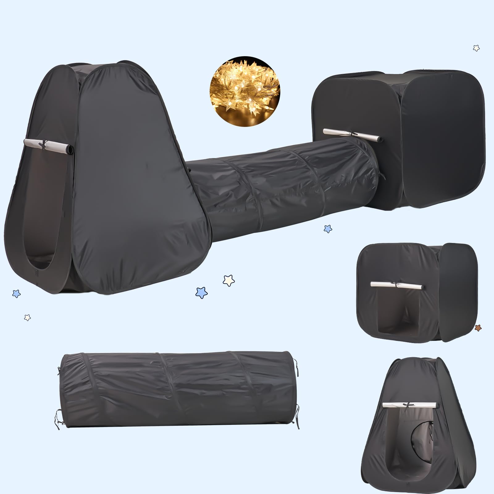 Amazon.com: 3 Pcs Sensory Tent Set with Crawl Tunnel for Kids with ...