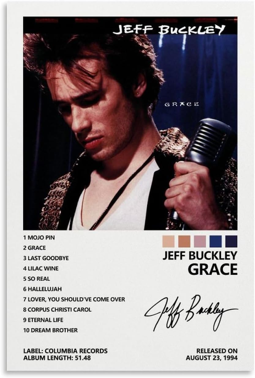 Jeff Buckley Poster Grace Album Cover Poster for Room Aesthetic Canvas ...