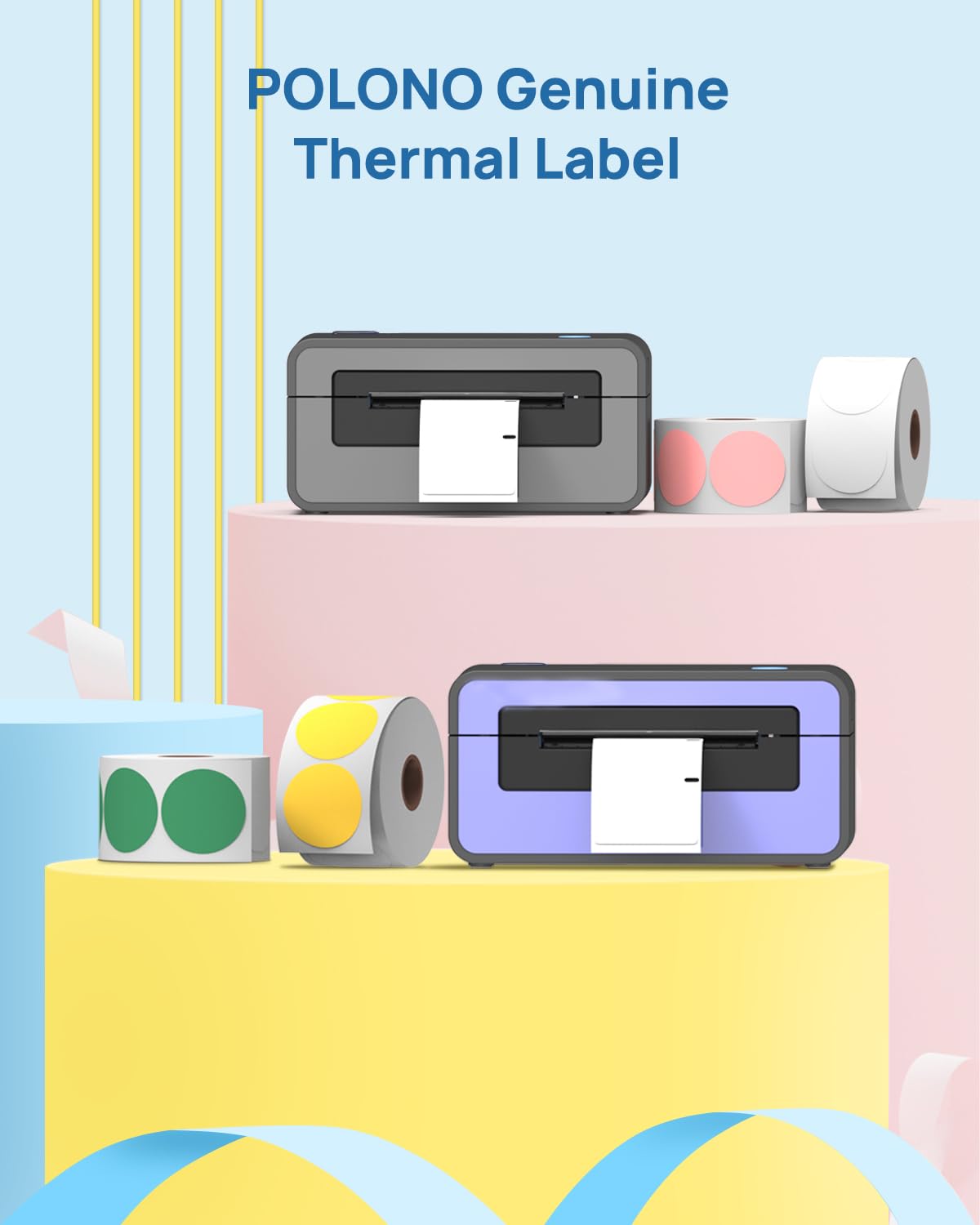 Snapklik.com : POLONO Genuine 2" Color Circle Direct Thermal Labels ...