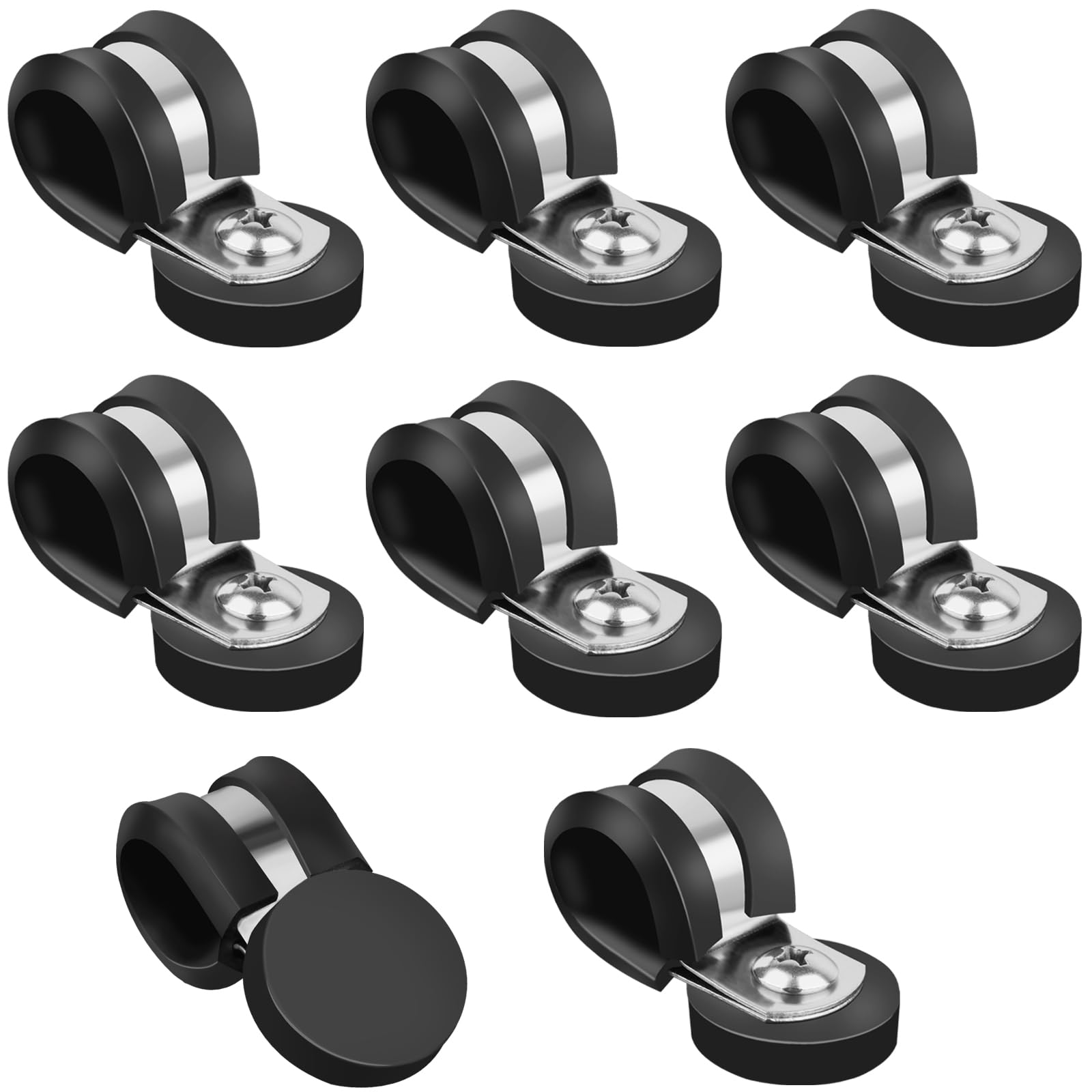 Magnetic Cable Clamps, 1/2 Inch Rubber Cushioned Insulated Clamps, 8 ...