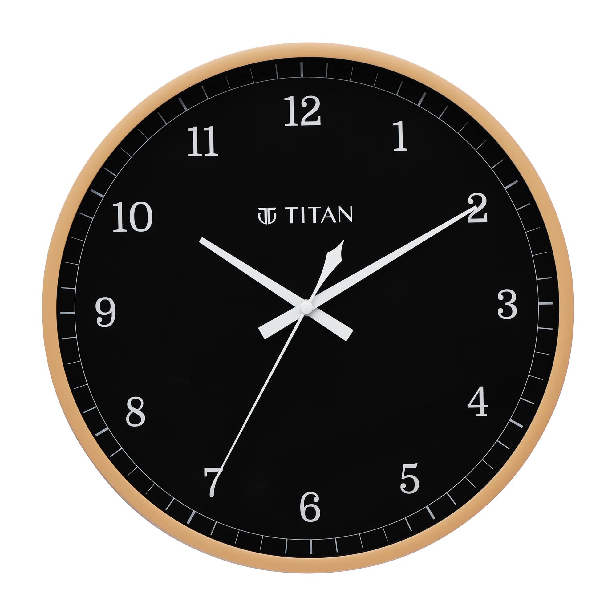Buy Titan Plastic Classic Off White Wall Clock with Silent Sweep ...