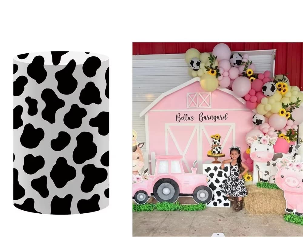 Amazon.com: ittsmnt Cow Pattern Cylinder Plinth Covers for Parties ...