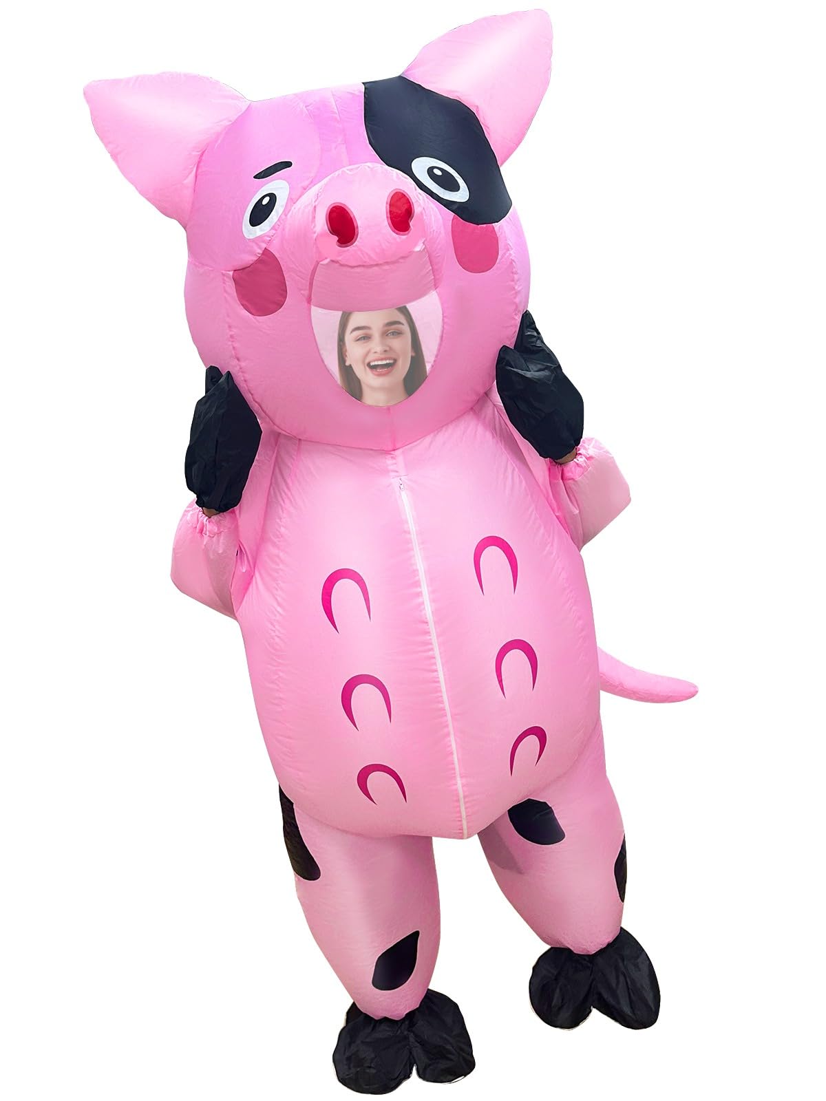 Amazon.com: Camlinbo Inflatable Pig Costume for Adult Unisex Halloween Pink Full Body Blows Up ...