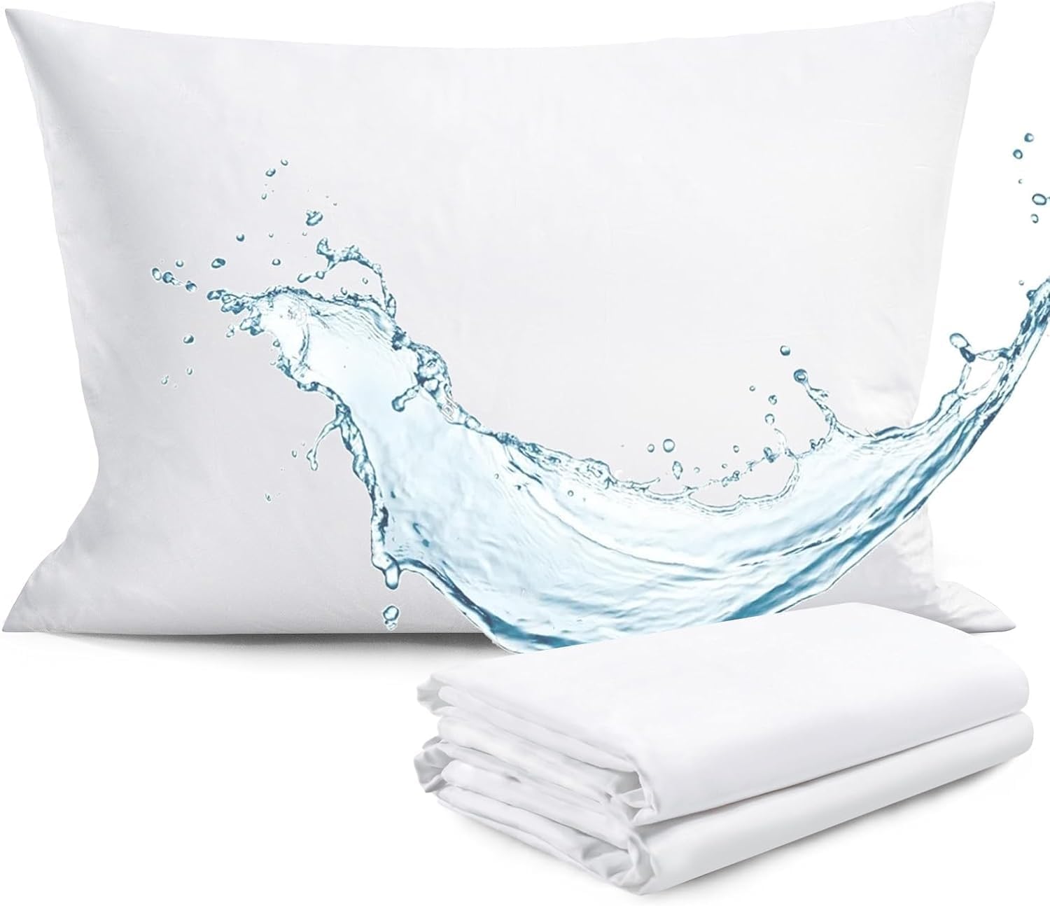 Amazon.com: FAUNNA Waterproof Pillow Protectors Zippered Pillow Covers ...