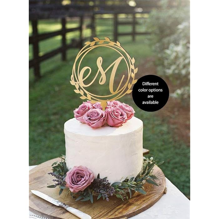 M Monogram Wedding Cake Toppers