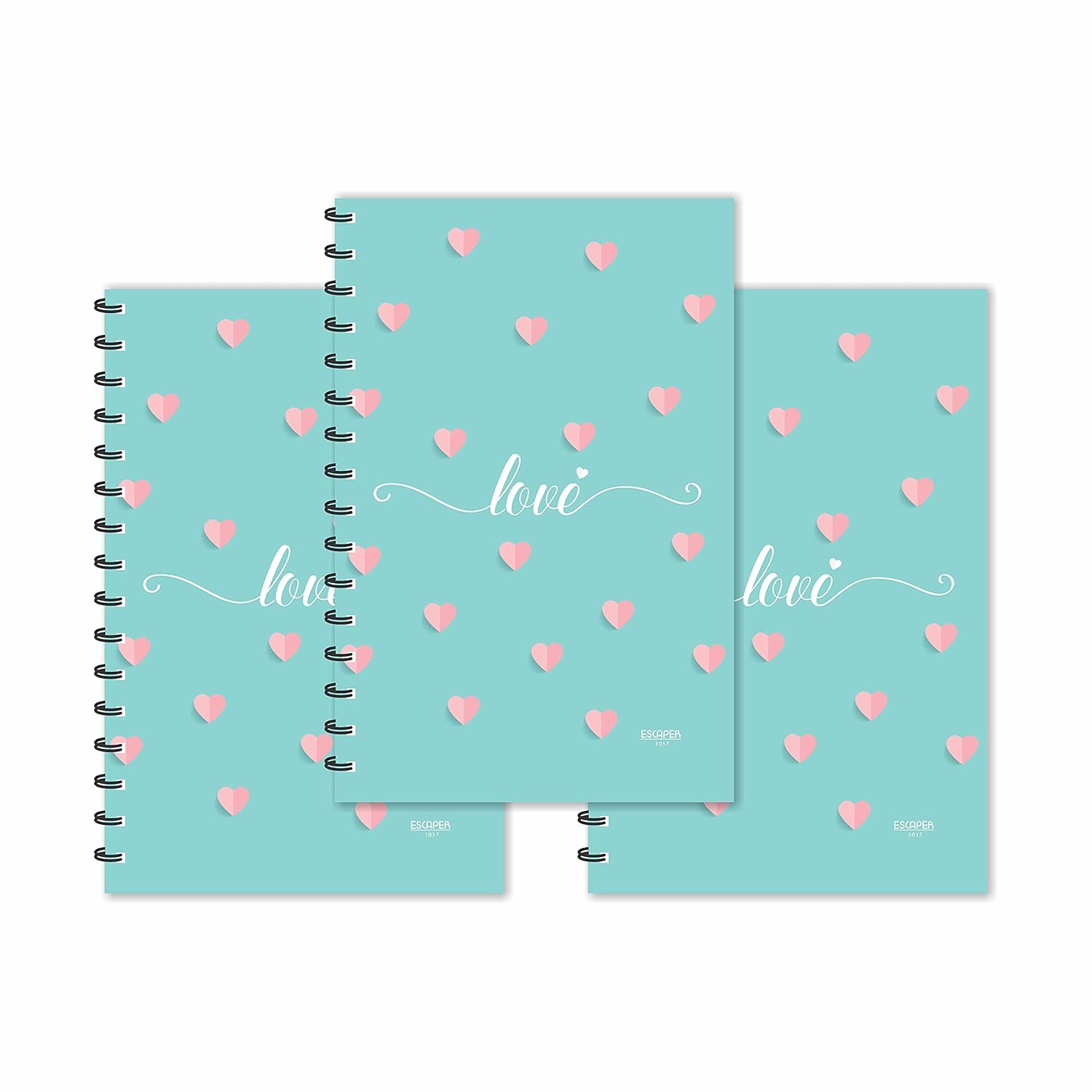 ESCAPER Love with Hearts Light Green Diary (Pack of 3), Diaries 2023 ...