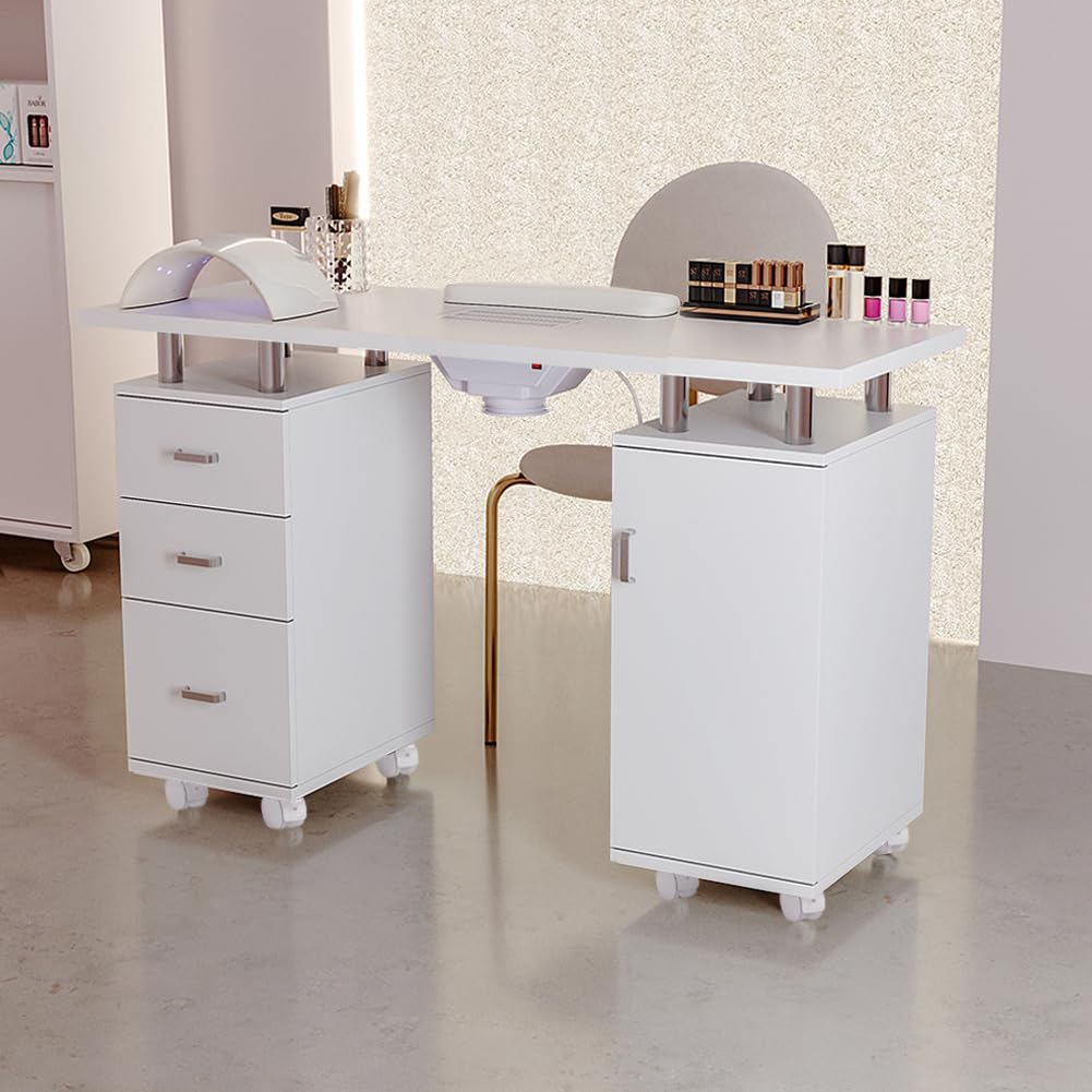 Warmiehomy Professional Manicure Table Salon Nail Station with Built-in ...
