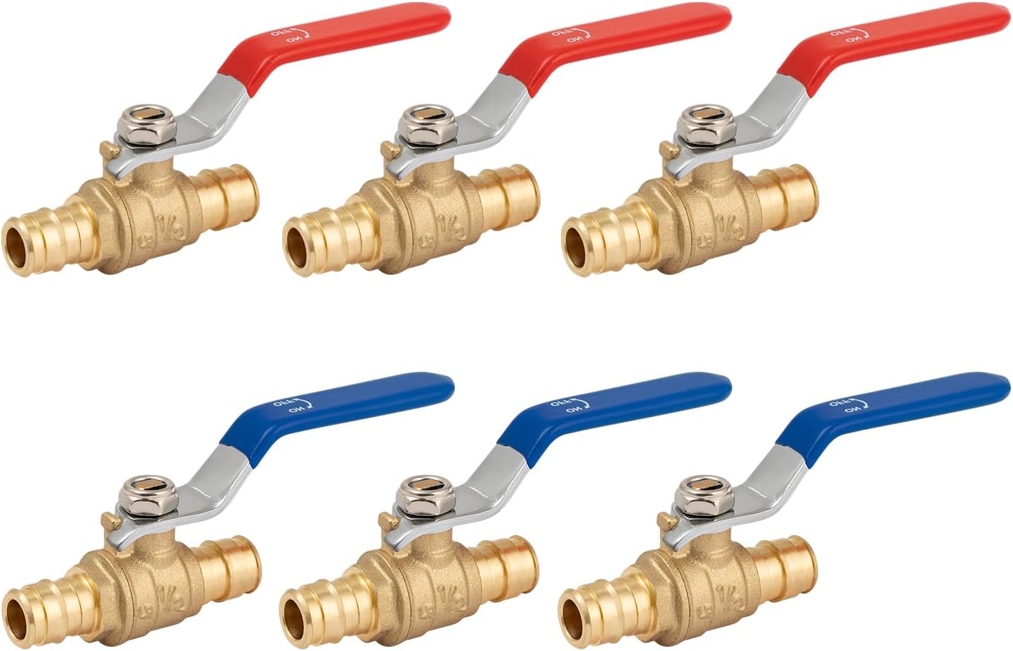 Amazon.com: SUNGATOR 6-Pack 1/2" Pex A Expansion Ball Valve Brass Full ...