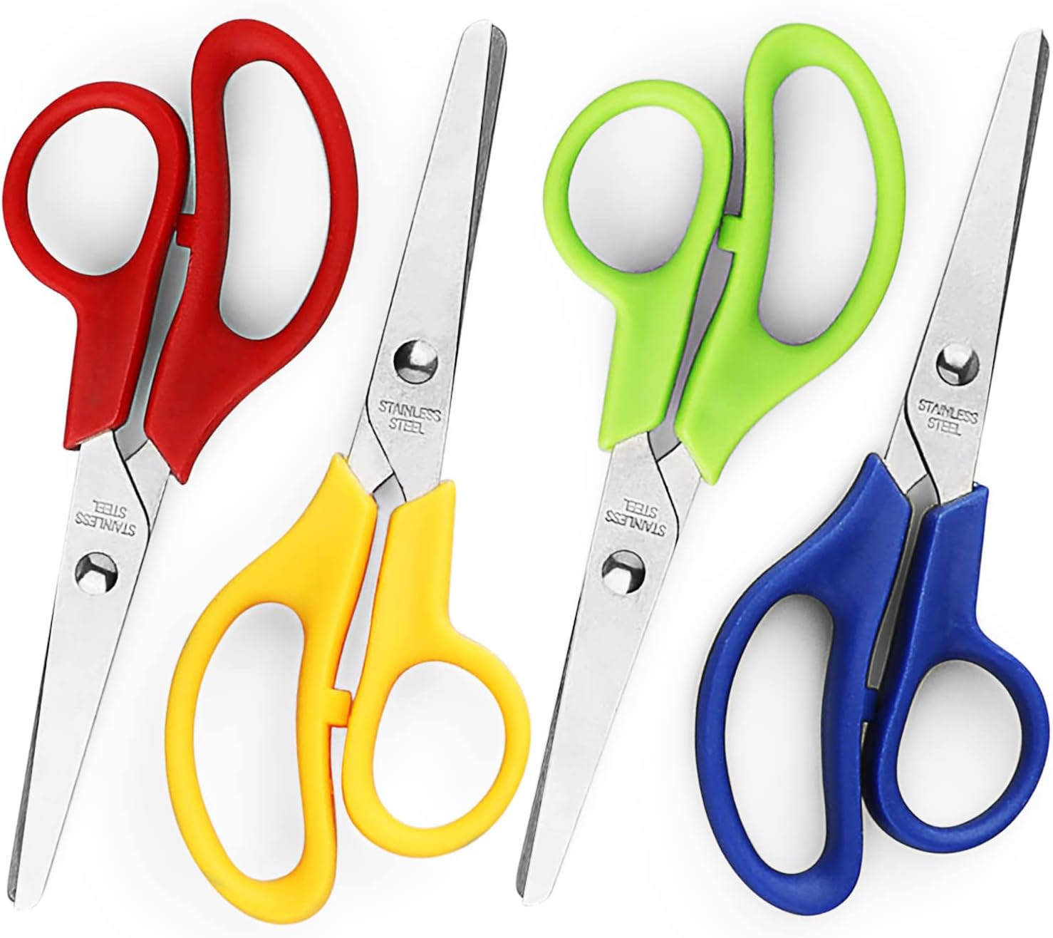 Amazon.com : Kids Scissors - 5-inch Blunt Tip Safety Scissors (4 Pack ...