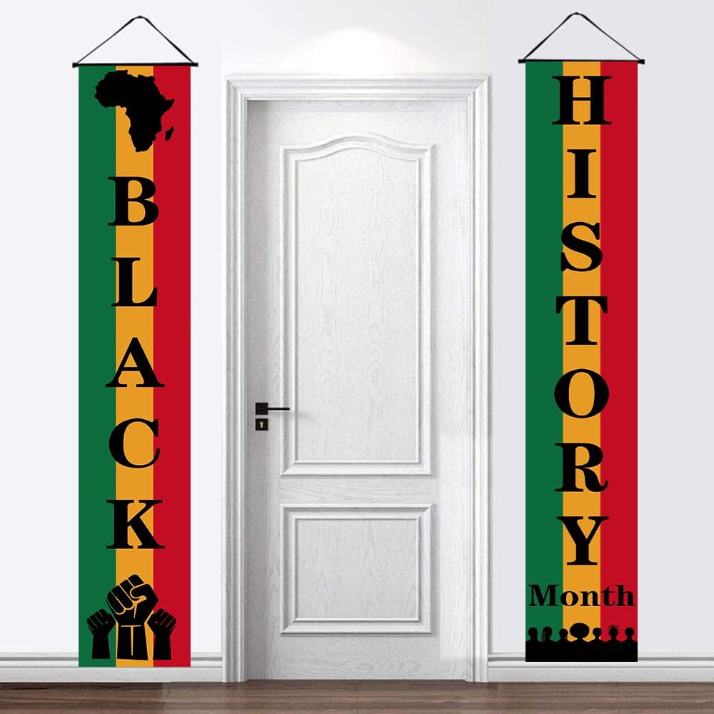 Amazon.com: Black History Month Porch Banner Pan African American Front ...
