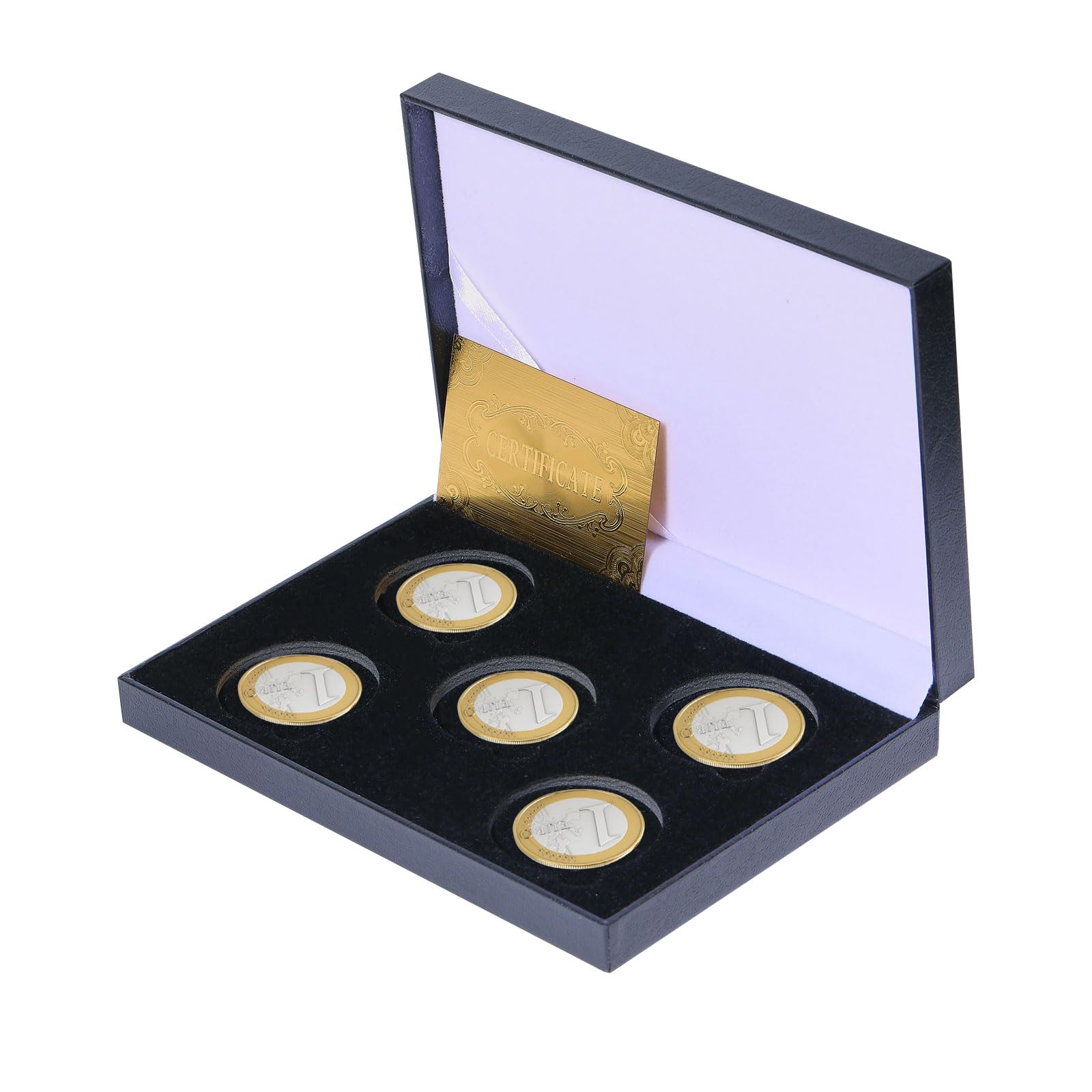 Amazon.com : beinkmake Coin Display Case PU Black Velvet Display Coin ...