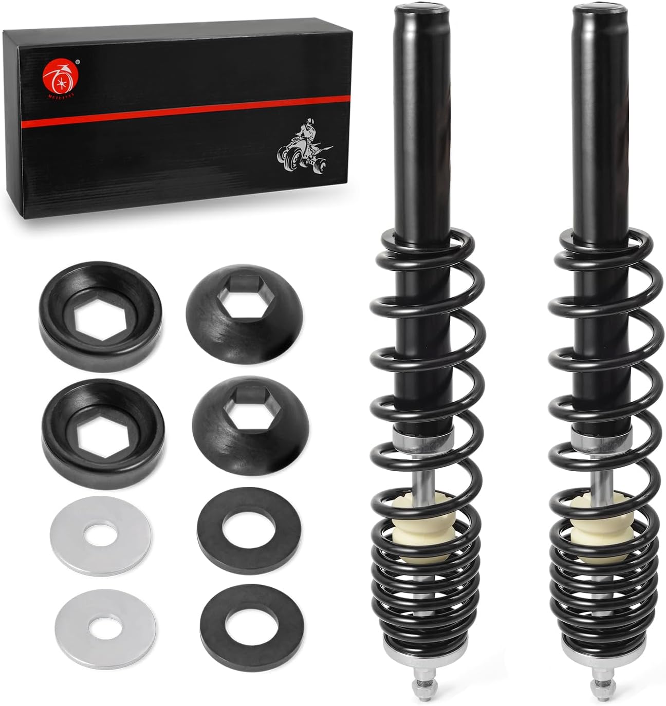 Amazon.com: Front Strut Shocks Absorber & Pivot Ball Kit For Polaris ...