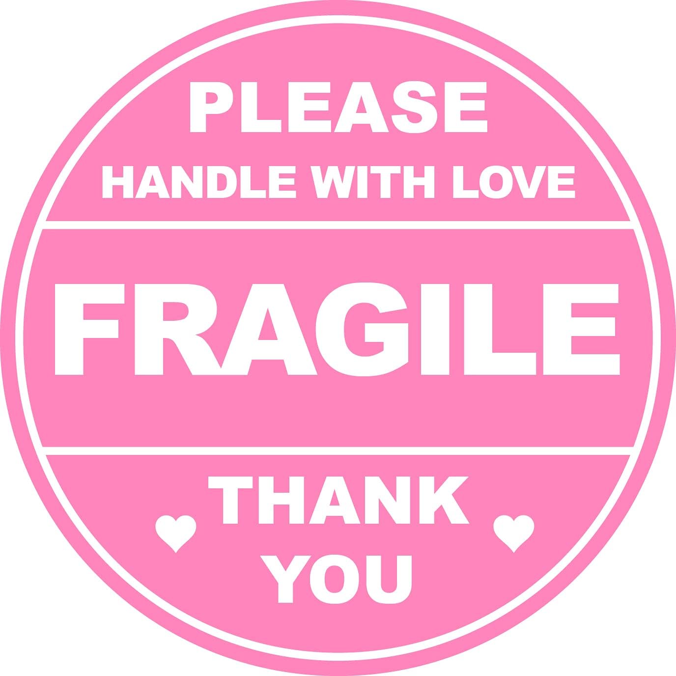 Amazon.com: Fragile Sticker,2x3 inch 100pcs Cute Pink Fragile Shipping ...