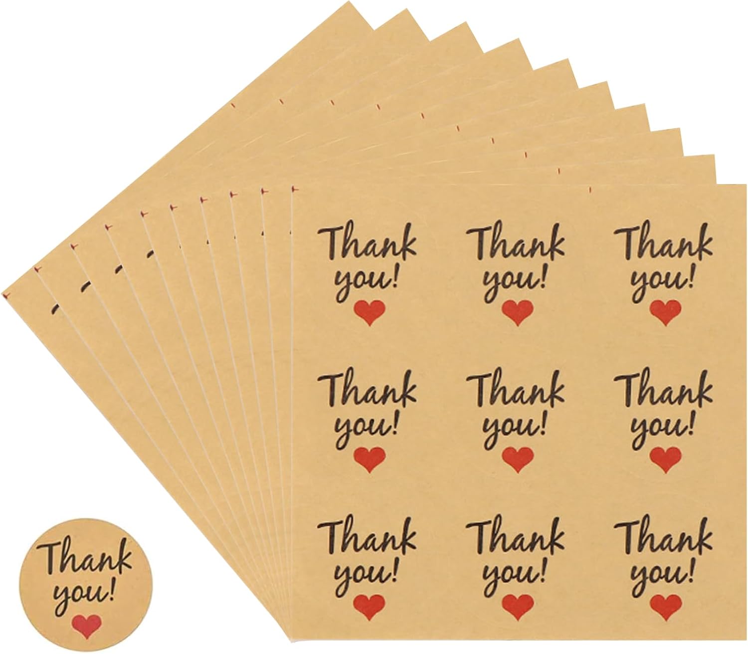 VIKY® Thank You Sticker, 90 Stück Danke Aufkleber Rund, Danke Sticker ...