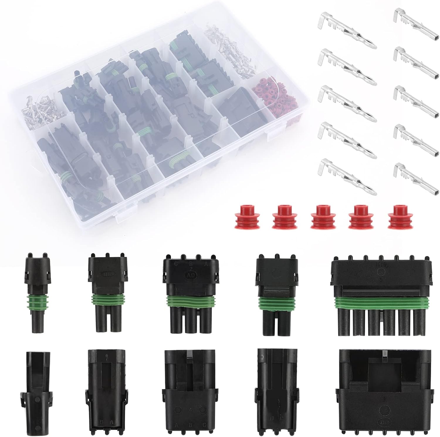 welltop 320Pcs 20 Set Waterproof Automotive Electrical Connectors ...