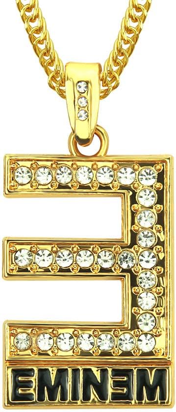 Hip Hop Letter Eminem Necklace Mens Bling Long Chains Alloy Charms Big ...