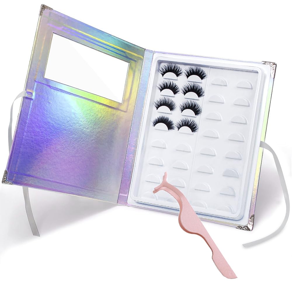 Amazon.com: False Eyelash Storage Book Protable 16 Pari Eyelashes ...