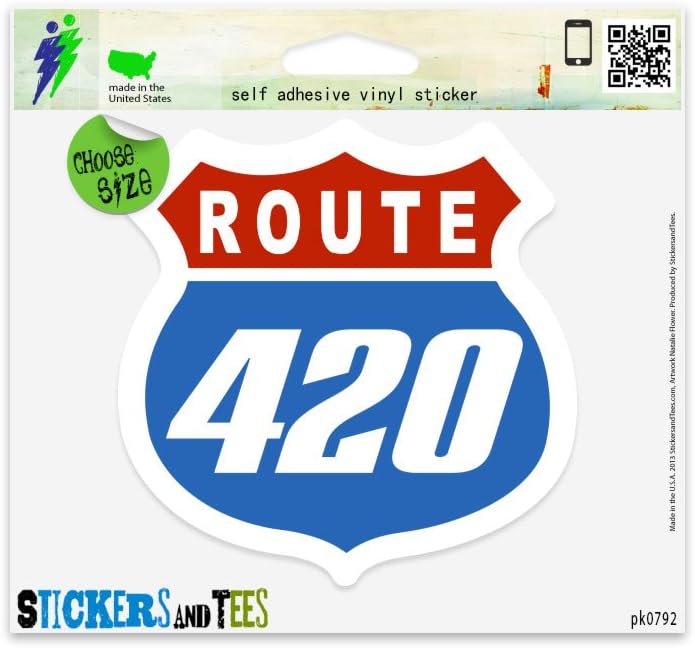Amazon.com: Route 420 Marijuana Pot Smoker Funny Vinyl Car Bumper ...