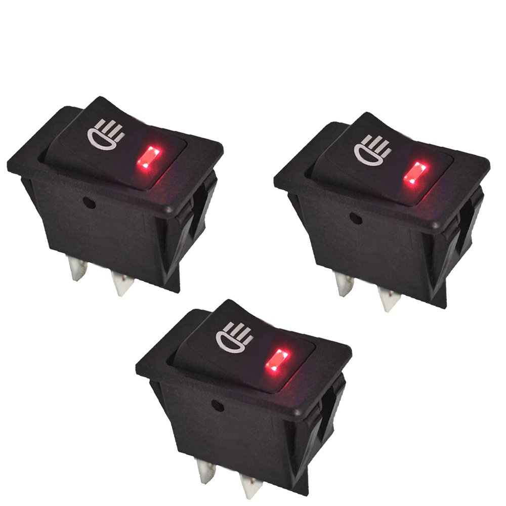 Amazon.com: ESUPPORT Car Red LED Fog Light Toggle Rocker Switch 4Pin ...