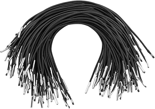 Amazon.com: SUPERFINDINGS 100Pcs Black Elastic Barbed Cord with Metal ...