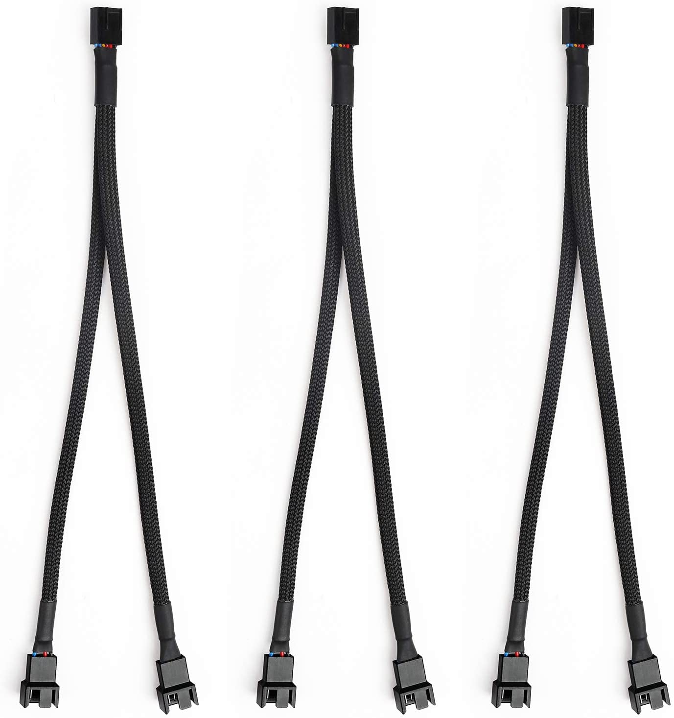 Amazon.com: Aypzuke 3 Pack Computer PC PWM Fan Splitter Cable 1 to 2 (4 ...